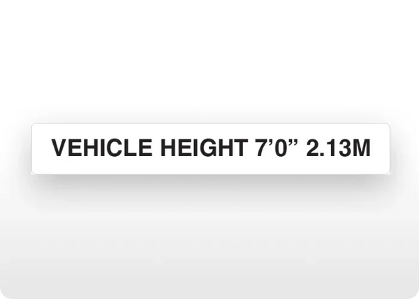 Vehicle Height Decal – Rowland Emergency